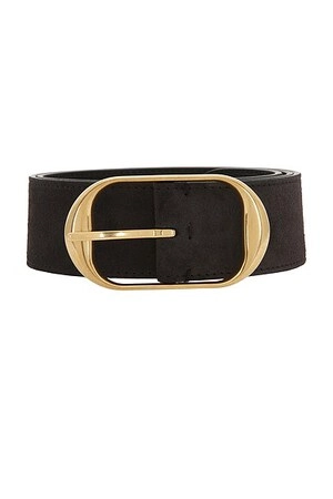 NILI LOTAN Suede Belt - Espresso