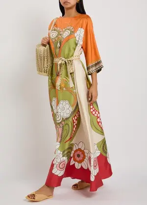 La DoubleJ Printed Silk Maxi Dress - Multicoloured