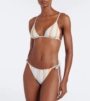 SIR. Pernille Striped Triangle Bikini Top