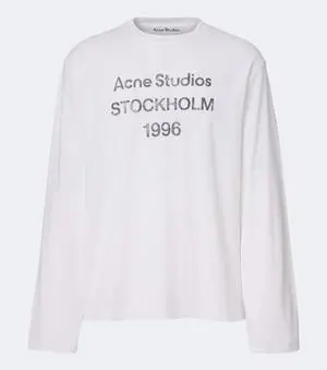 Acne Studios Logo Cotton-blend Jersey T-shirt - White