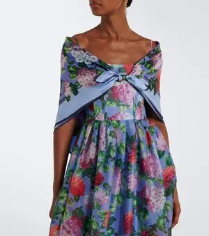 Carolina Herrera Floral Silk Twill Scarf