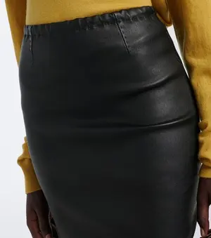 Stouls Gilda Leather Midi Skirt