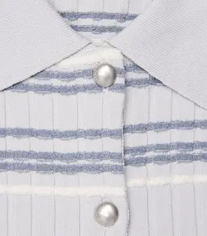 Rag & Bone Karina Striped Cotton-blend Knit Cardigan - Blue