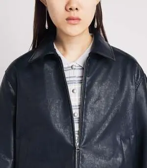 Rag & Bone Krista Faux Leather Bomber Jacket