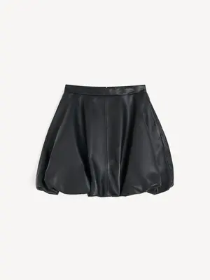 BY MALENE BIRGER Brey Leather Mini Skirt - Black