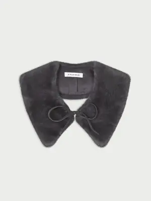 BY MALENE BIRGER Cowie Faux Fur Collar - Brushed Grey