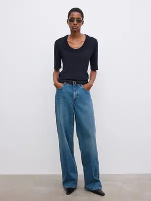 HOUSE OF DAGMAR Cashmere Knit Top - Navy Blue