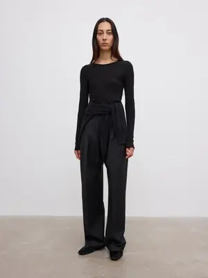 HOUSE OF DAGMAR Lyocell Long Sleeve Top - Black
