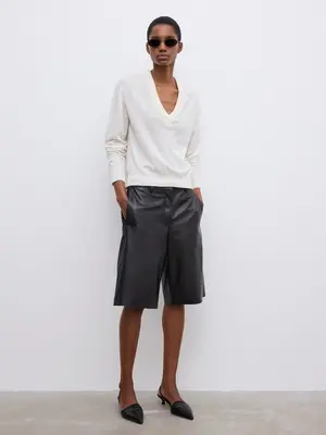 HOUSE OF DAGMAR Boxy Leather Shorts