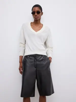 HOUSE OF DAGMAR Boxy Leather Shorts