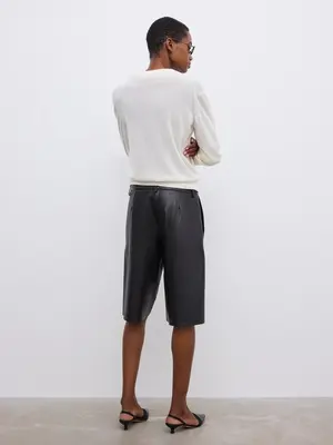 HOUSE OF DAGMAR Boxy Leather Shorts