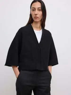 HOUSE OF DAGMAR V-neck Cropped Wool Cardigan