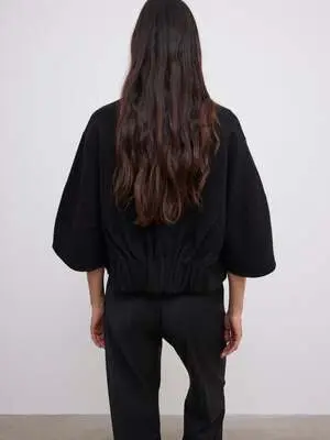 HOUSE OF DAGMAR V-neck Cropped Wool Cardigan
