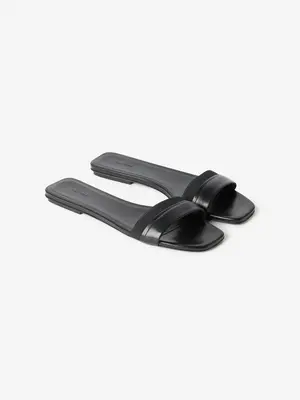 HOUSE OF DAGMAR Nappa Leather Flat Sandals