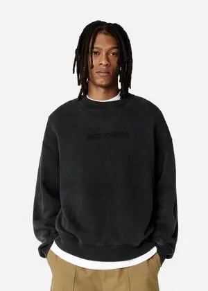 Axel Arigato Distort Washed Crewneck Sweatshirt - Black