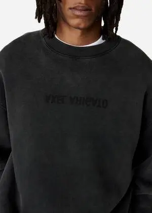 Axel Arigato Distort Washed Crewneck Sweatshirt - Black