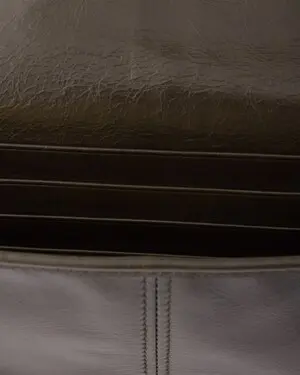 Prada Leather Wallet With Shoulder Strap - Forest