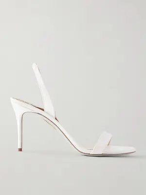 AQUAZZURA So Nude 85 Satin Slingback Sandals - White