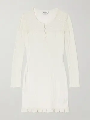 Alexander McQueen Embroidered Ribbed-knit Dress