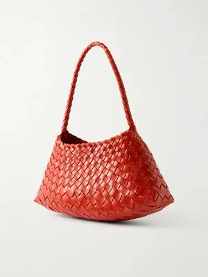 Dragon Diffusion Rosanna Mini Woven Leather Shoulder Bag - Red