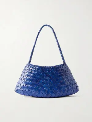 Dragon Diffusion Dragon Diffusion Rosanna Mini Woven Leather Shoulder Bag Blue