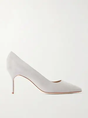 Manolo Blahnik Bb 70 Suede Pumps - Gray