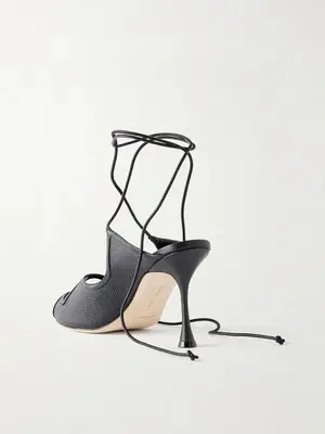 Manolo Blahnik Prosta 90 Snake-effect Leather Sandals