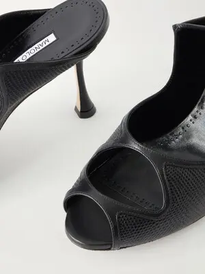 Manolo Blahnik Prosta 90 Snake-effect Leather Sandals