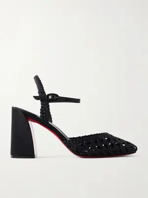 CHRISTIAN LOUBOUTIN Jane Pump Nandina 85 Satin-crepe Pumps - Black