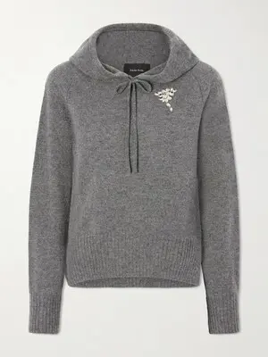 Simone Rocha Embellished Knitted Cashmere Hoodie - Multi