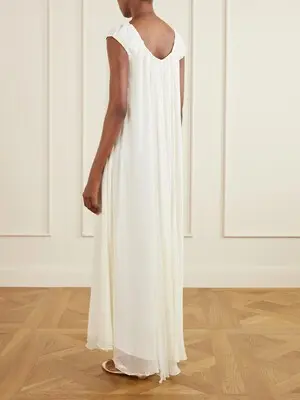 Staud Leda Chiffon Maxi Dress - Neutrals