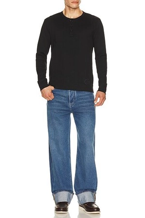 Burberry Long Sleeve Henley - Black
