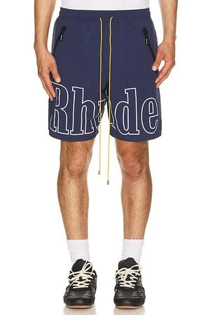 Rhude Logo Print Ripstop Shorts - Navy