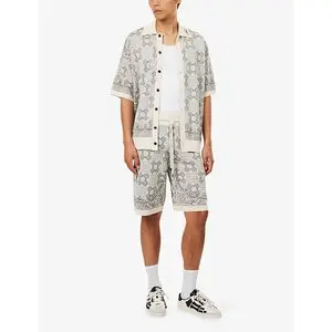Amiri Ma Quad Check Mesh Knit Shorts - Alabaster