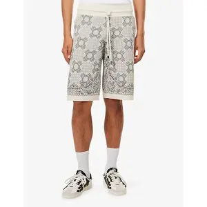 Amiri Ma Quad Check Mesh Knit Shorts - Alabaster