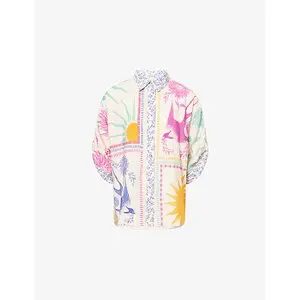 Agua Bendita Relaxed-fit Woven Shirt With Sun-inspired Print - Multi