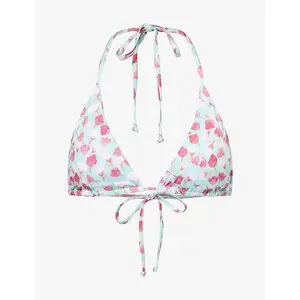 GRACEJACOB Pia Petal Triangle Bikini Top - Multi