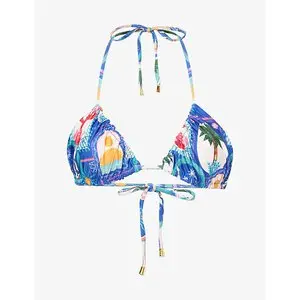 Agua Bendita Alina Valle Reversible Triangle Bikini Top - Multi
