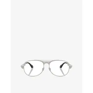 Versace Pilot-frame Metal Optical Glasses - Silver