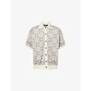 Amiri Ma Quad Check Mesh Knit Shirt - Alabaster