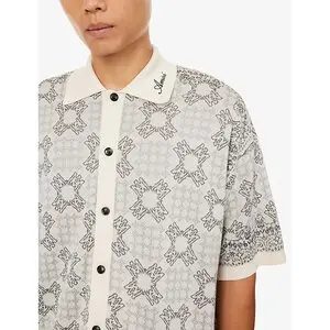 Amiri Ma Quad Check Mesh Knit Shirt