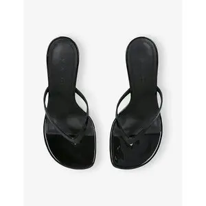 Amina Muaddi Juliette Thong 70 Leather Heeled Sandals