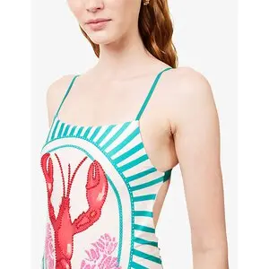 Agua Bendita Valmy Lobster Print Swimsuit