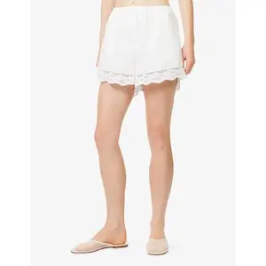 Faithfull The Brand Lace-trim Cotton Shorts - Ivory
