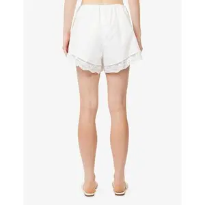 Faithfull The Brand Lace-trim Cotton Shorts - Ivory