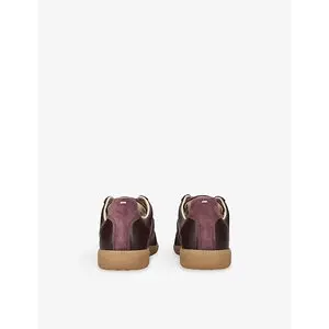 MAISON MARGIELA Replica Leather Trainers - Wine Comb