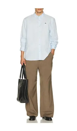 Lacoste Regular Fit Stretch Poplin Shirt In Light In . Also