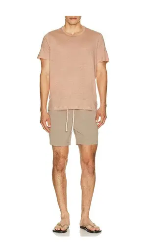 Onia Stretch Linen Crewneck Tee Shirt In . Also - Pink