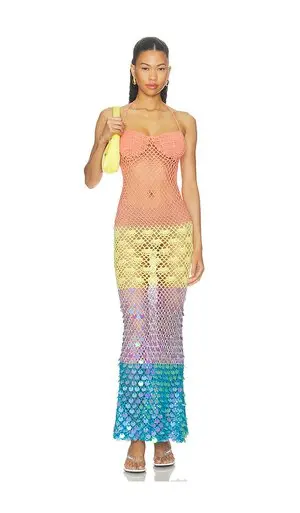 Superdown Hildie Crochet Maxi Dress - Multi
