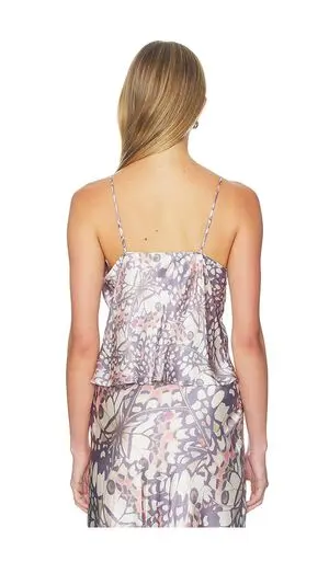 L'Agence Calista Cowl Cami In Printed Silk - Multi